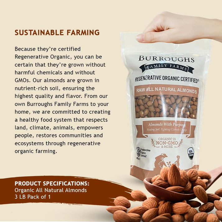 Regenerative Organic All Natural Almonds | 3 Pound – Burroughs Family Farms